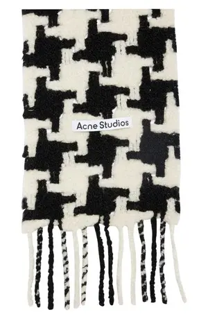 Acne Studios Houndstooth Check Alpaca Blend Scarf
