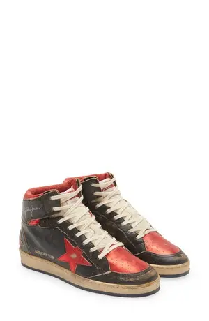 GOLDEN GOOSE Sky-star High Top Sneaker Black/ Red