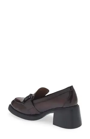 WONDERS Block Heel Loafer With Bit Ornament - Regata Vino