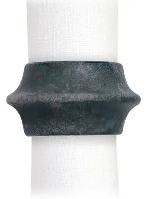 L'Objet 4-piece Terra Cuff Napkin Rings - Aged Iron