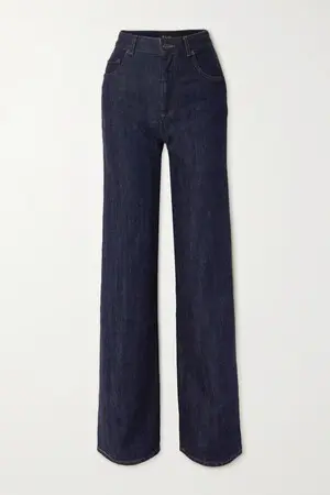 Loro Piana Cashmere-blend Denim High-rise Straight-leg Jeans