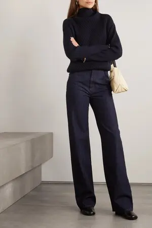 Loro Piana Cashmere-blend Denim High-rise Straight-leg Jeans