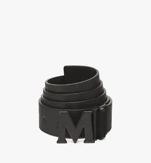 Mcm Claus M Reversible Belt - Black / Matte Black