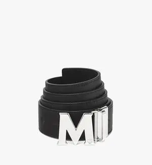 Mcm Claus M Reversible Belt Black / Silver