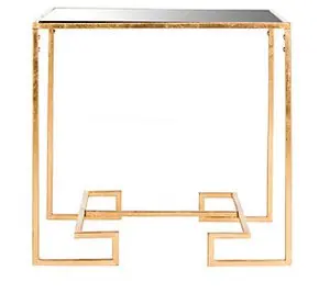 SAFAVIEH Seamus Gold Leaf Greek Key Accent Tabl - One-color