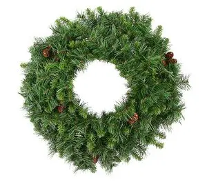 VICKERMAN 42' Cheyenne Pine Christmas Wreath, U Nlit - One-color