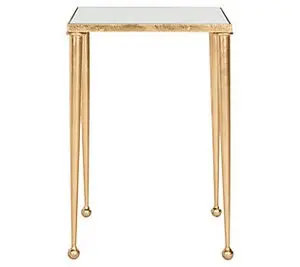 SAFAVIEH Nyacko Mirror Top Gold Leaf End Table - One-color