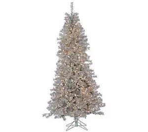 GERSON INTERNATIONAL 7.5ft Silver Curly Tinsel Tree Gerson Co - One-color