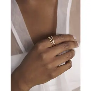 Monica Vinader Riva Diamond Ring - Gold