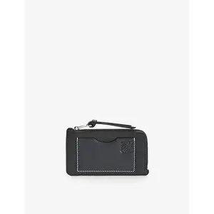 Loewe Logo-debossed Zipped Leather Coin Purse - Black