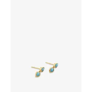 Monica Vinader Double Teardrop Stud Earrings - Turquoise