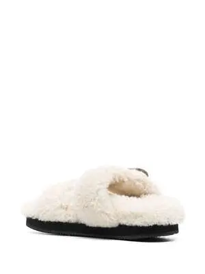Isabel Marant Shearling Buckle Sandals