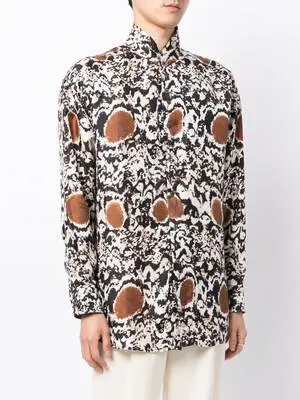 EDWARD CRUTCHLEY Abstract-pattern Long-sleeve Shirt