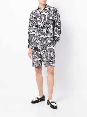 EDWARD CRUTCHLEY Abstract-pattern Long-sleeve Shirt