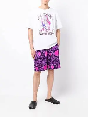 EDWARD CRUTCHLEY Abstract-pattern Silk Shorts