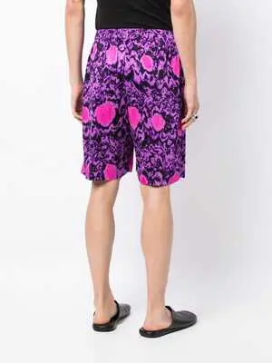 EDWARD CRUTCHLEY Abstract-pattern Silk Shorts