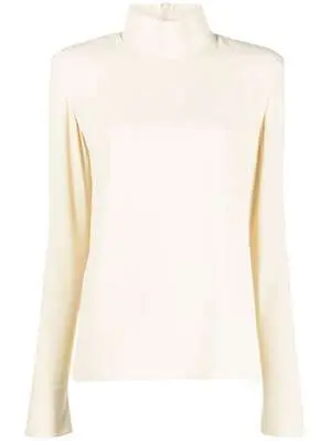 Veronique Leroy Raw-cut Edge Long-sleeved Top - Neutrals