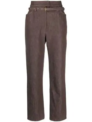 Veronique Leroy Belted-waist Tailored Trousers