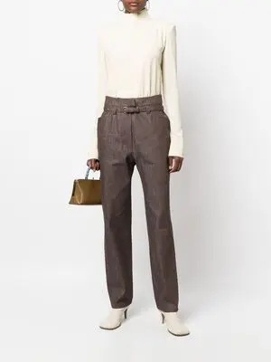 Veronique Leroy Belted-waist Tailored Trousers