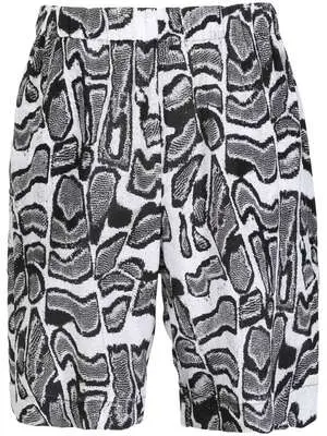 EDWARD CRUTCHLEY Abstract-pattern Silk Shorts