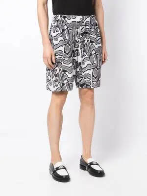 EDWARD CRUTCHLEY Abstract-pattern Silk Shorts