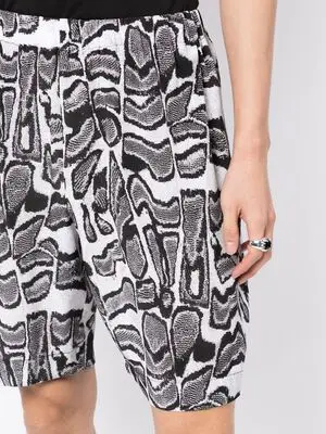 EDWARD CRUTCHLEY Abstract-pattern Silk Shorts