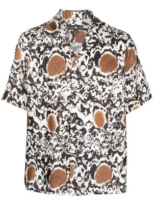 EDWARD CRUTCHLEY Abstract-pattern Short-sleeve Shirt - White