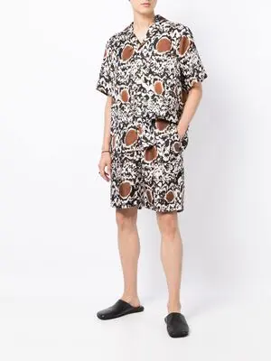EDWARD CRUTCHLEY Silk Abstract-pattern Shorts
