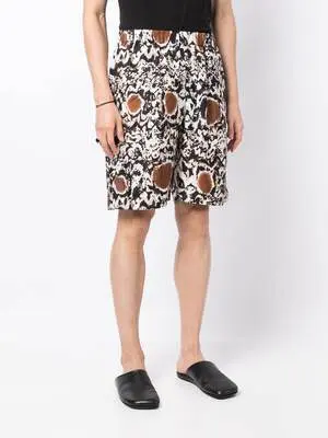 EDWARD CRUTCHLEY Silk Abstract-pattern Shorts