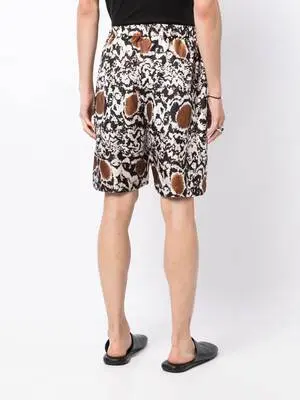 EDWARD CRUTCHLEY Silk Abstract-pattern Shorts