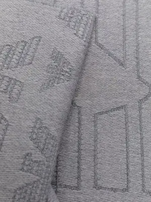 Emporio Armani Embroidered Frayed-edge Wool Scarf - Grey
