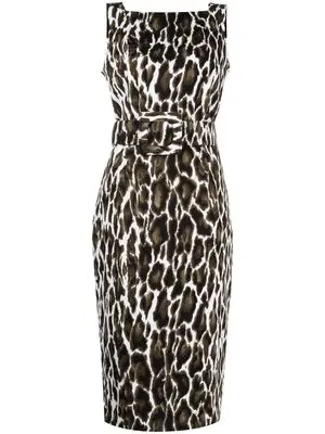 Samantha Sung Animal Print Sleeveless Dress