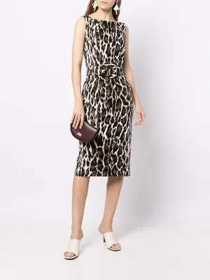 Samantha Sung Animal Print Sleeveless Dress