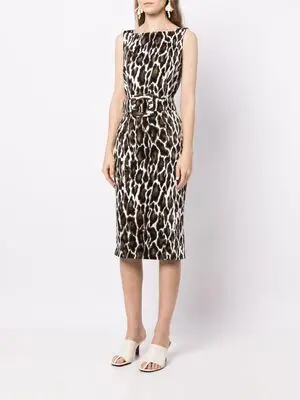 Samantha Sung Animal Print Sleeveless Dress