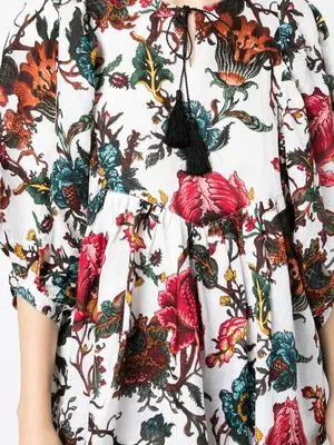 Samantha Sung Floral-print Gathered Blouse