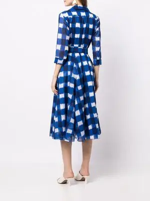 Samantha Sung Gingham-check Print Midi Dress