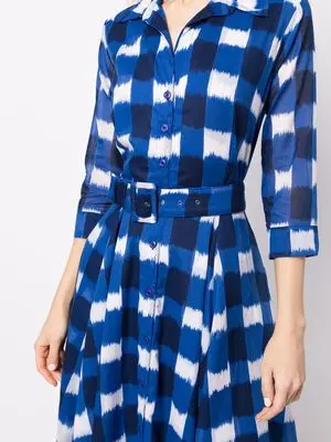Samantha Sung Gingham-check Print Midi Dress