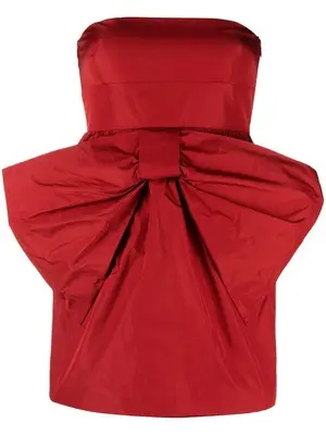 Red Valentino Bow-embellished Strapless Mini Dress