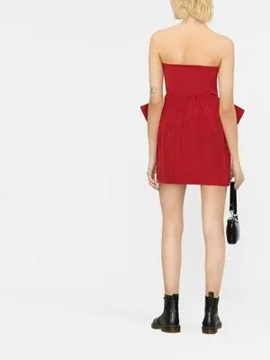 Red Valentino Bow-embellished Strapless Mini Dress