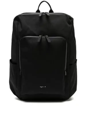AGNÈS B. Logo-print Zip-up Backpack - Black