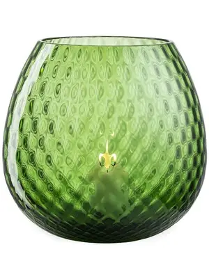 NASONMORETTI Macramé Glass Candle Holder - Green