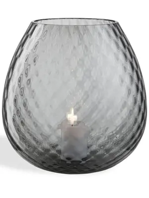 NASONMORETTI Macramé Glass Candle Holder - Grey