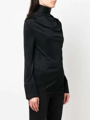 Viktor & Rolf Draped High Neck Long Sleeve Blouse