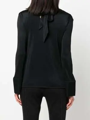 Viktor & Rolf Draped High Neck Long Sleeve Blouse