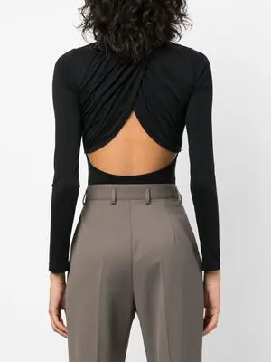 Viktor & Rolf Cotton-lyocell Blend Draped Bodysuit
