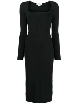 Victoria Beckham Fitted Square-neck Midi Dress