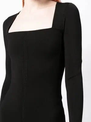 Victoria Beckham Fitted Square-neck Midi Dress