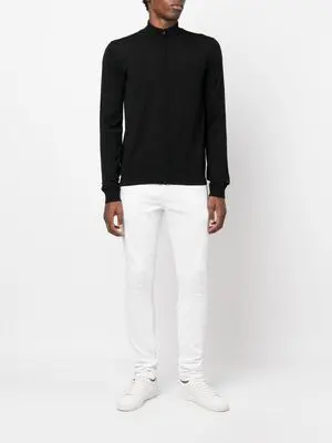 Hugo Boss Zipped Virgin Wool Jumper