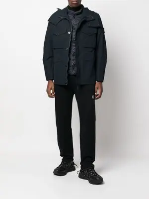 Stone Island Feather-down Hooded Jacket - Blue