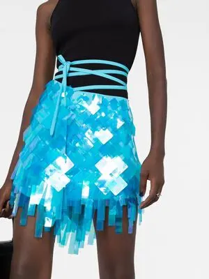Attico Aurelie Embellished Mini Skirt